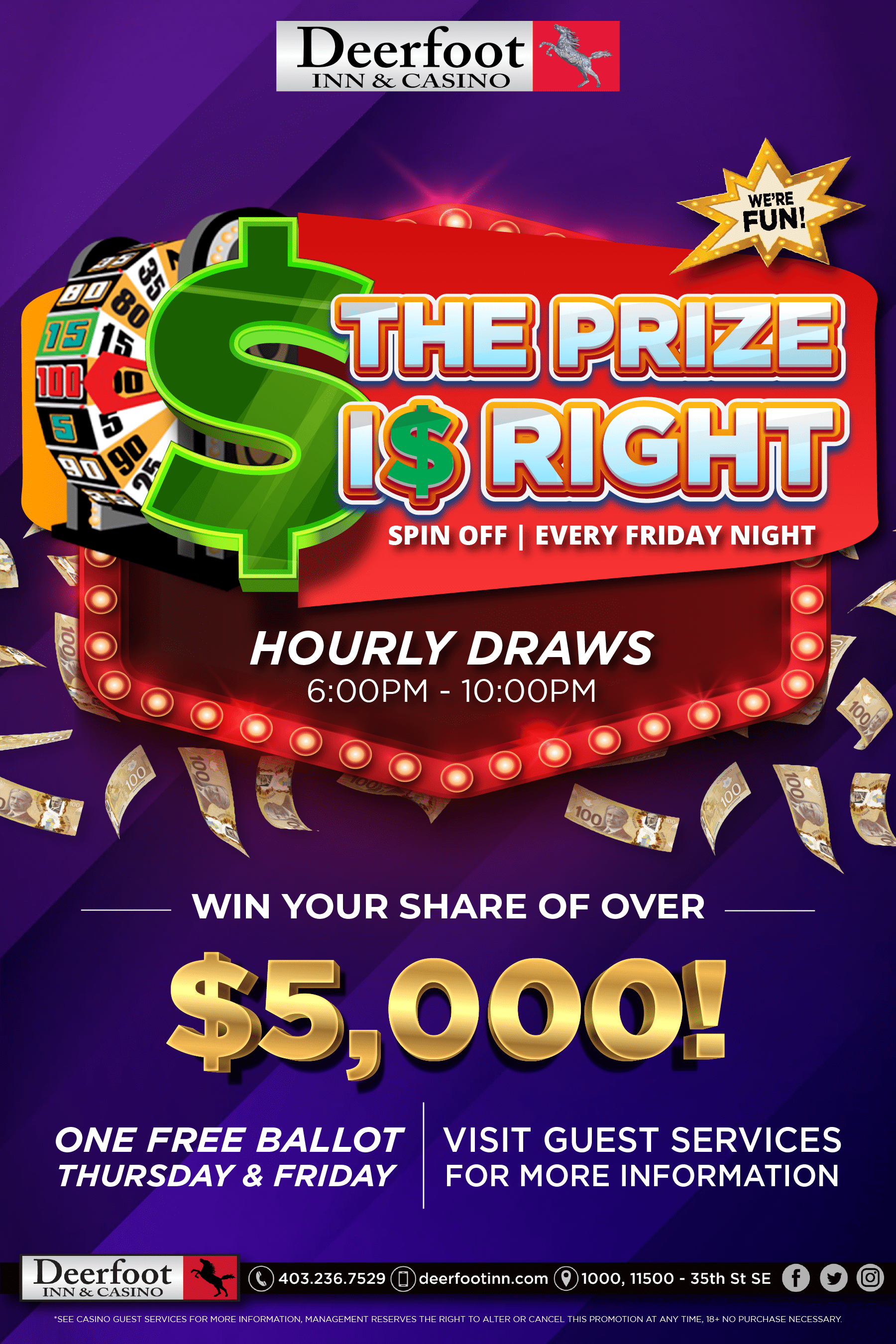 THE PRIZE IS RIGHT – EVERY FRIDAY NIGHT! - Deerfoot Inn & Casino